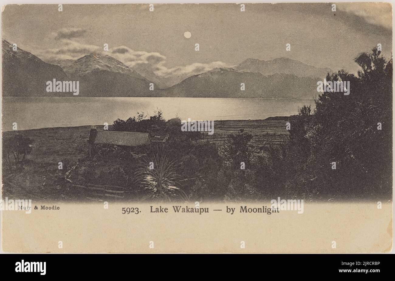 Lake Wakatipu by Moonlight, 1904-1915, Wakatipu, Lake, by Muir & Moodie ...