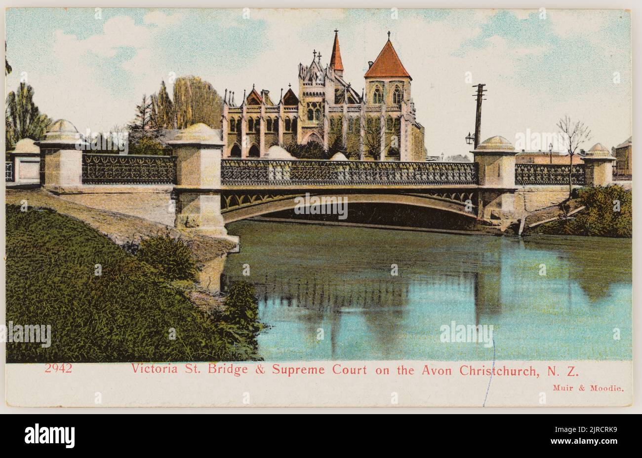 Victoria Street Bridge and Supreme Court on the Avon, Christchurch, New ...