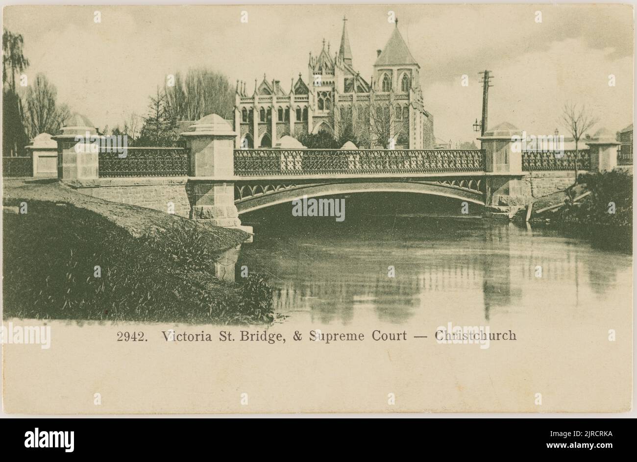 Victoria Street Bridge and Supreme Court on the Avon, Christchurch, New ...