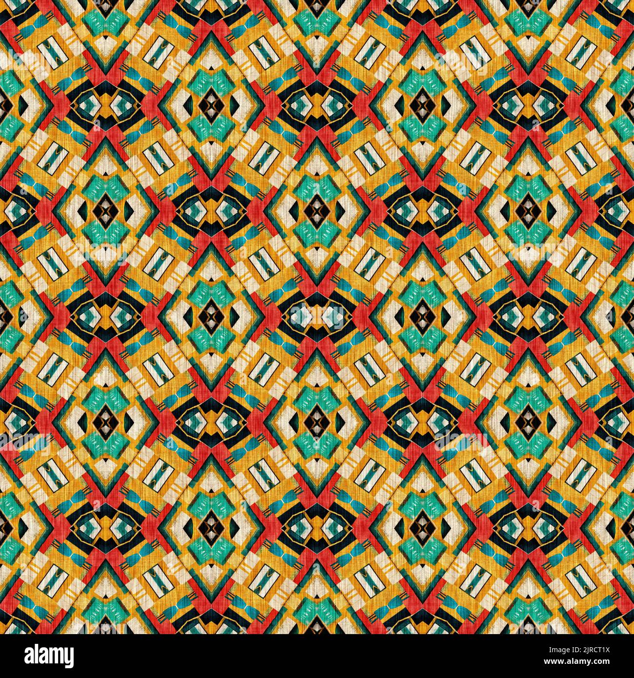 Traditional tile mosaic seamless pattern print. Fabric effect mexican ...