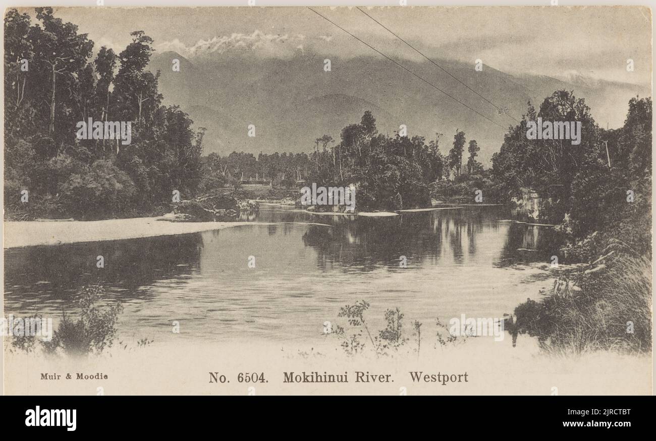 Mokihinui River, Westport, 1900-1903, Westport, by Muir & Moodie Stock ...