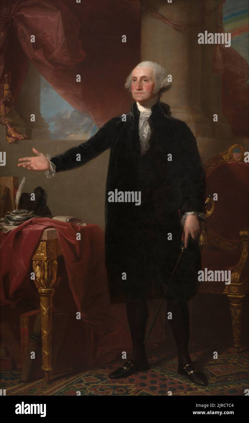 The Lansdowne portrait of George Washington, painted by Gilbert Stuart ...