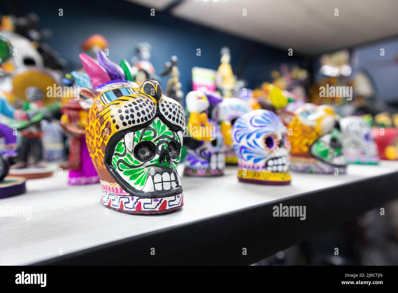 pottery sculpture statue of a traditional day of the dead mexican aztec ...