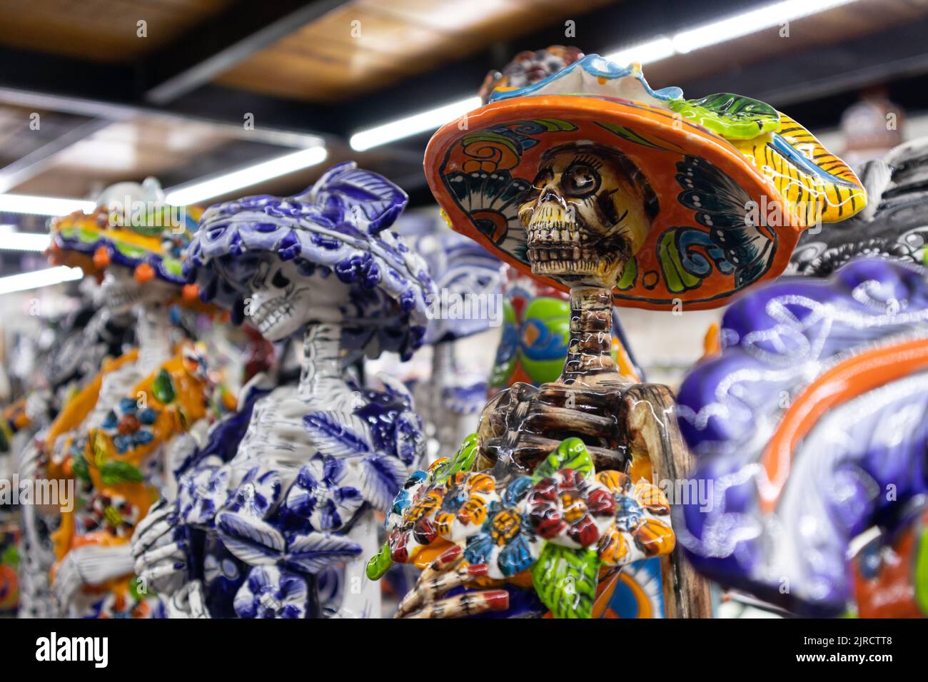 pottery sculpture statue of a traditional catrina mexican skeleton ...