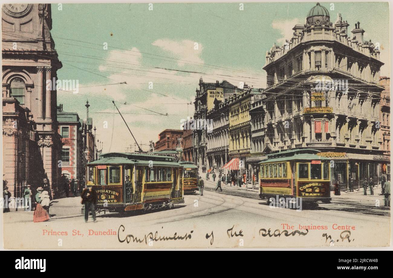 Princes Street, Dunedin, The business centre, 1903-1905, by Muir ...