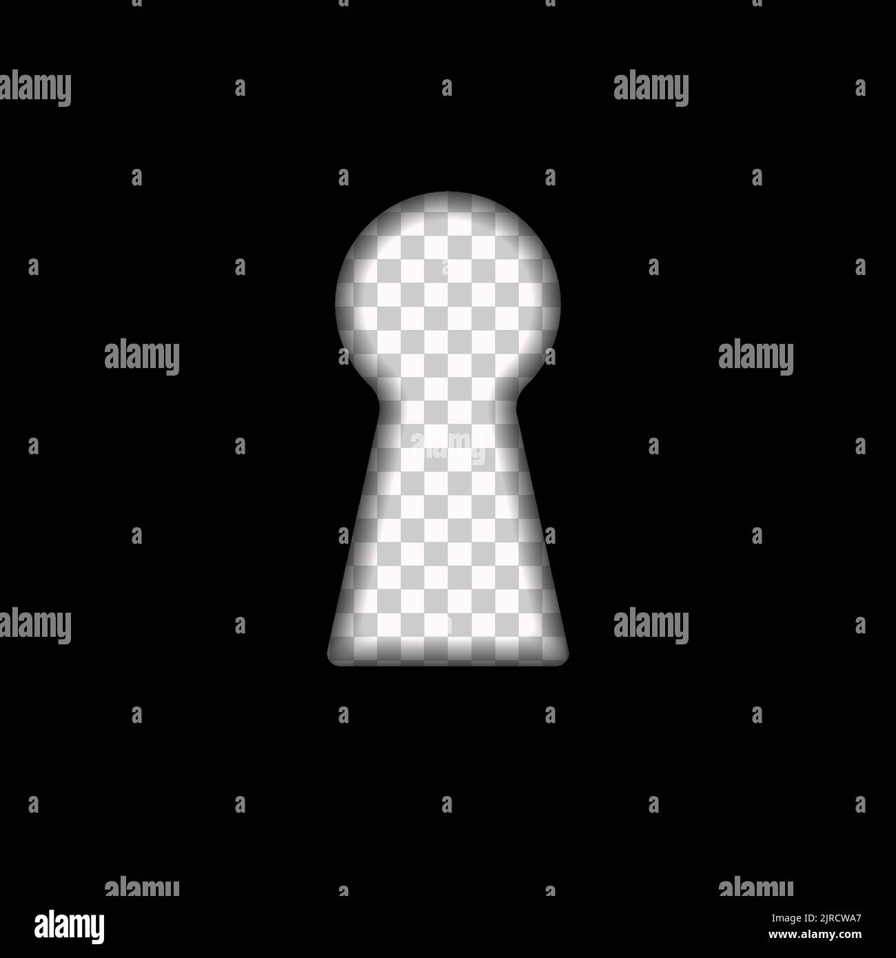 Keyhole with shadow on transparent background. Peek through the keyhole ...