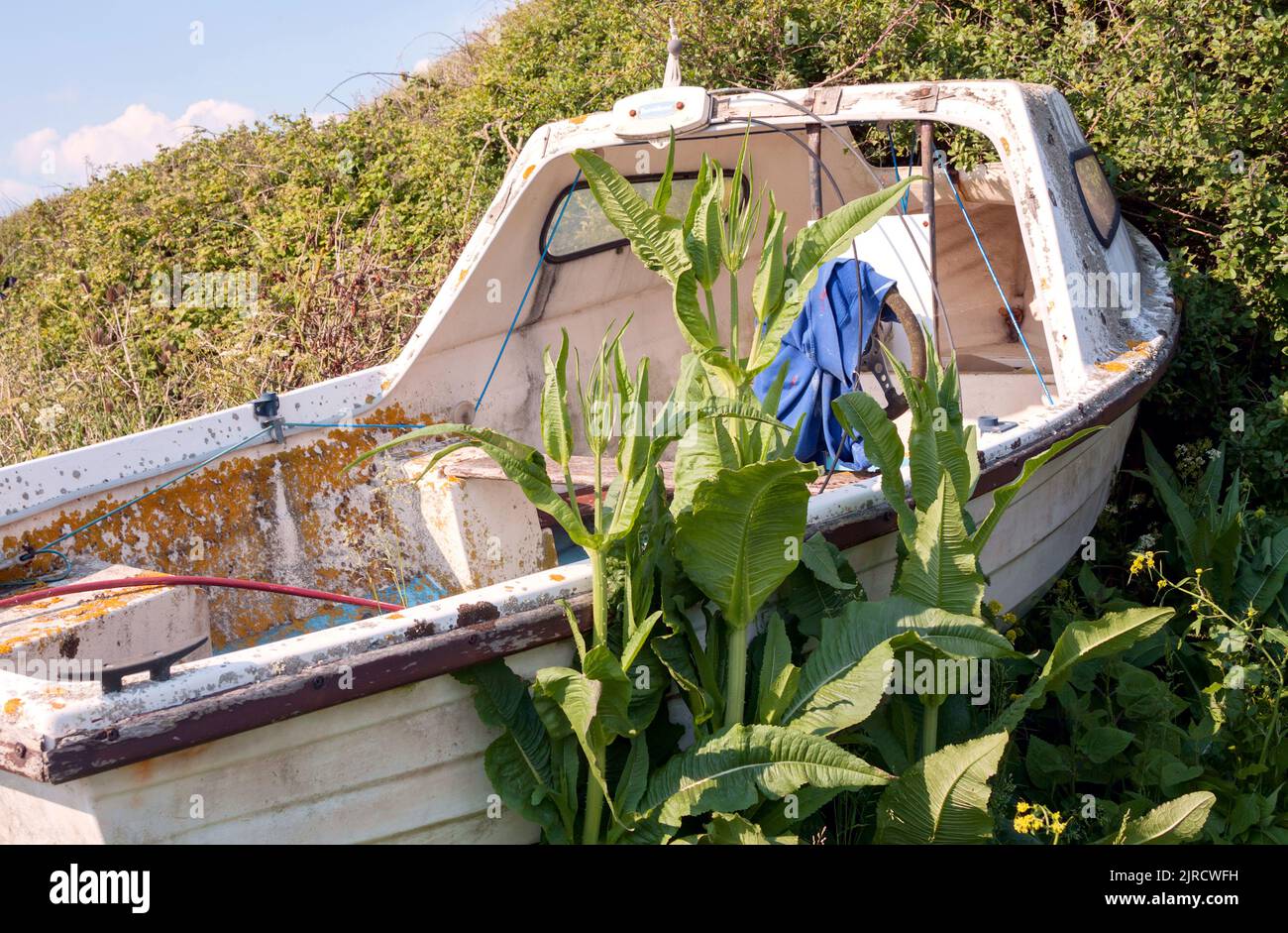 Neglected Fishing Boat at Kimmeridge, Dorset Stock Photo - Alamy
