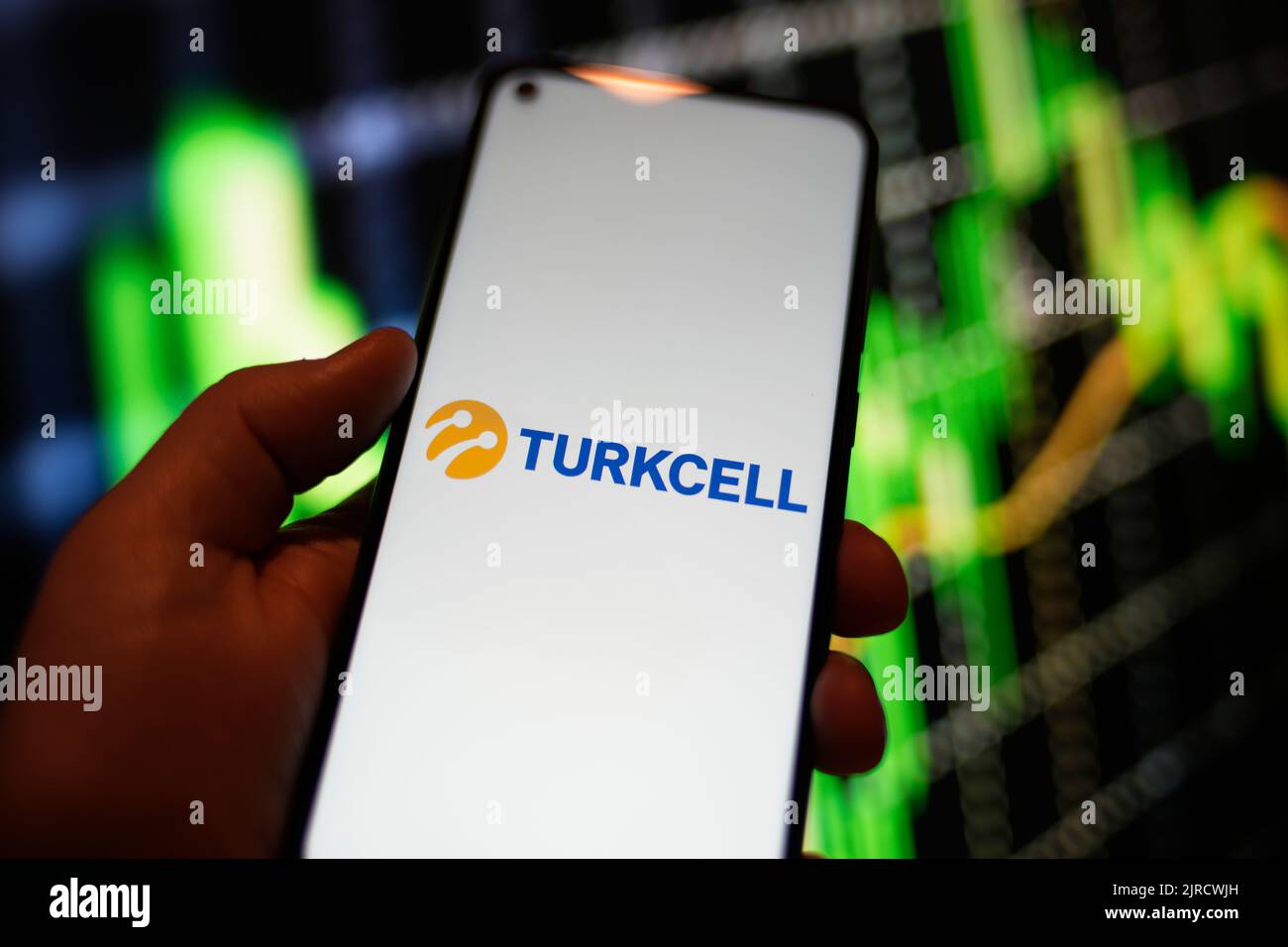 The Turkcell logo is seen on a Redmi phone screen in this photo ...