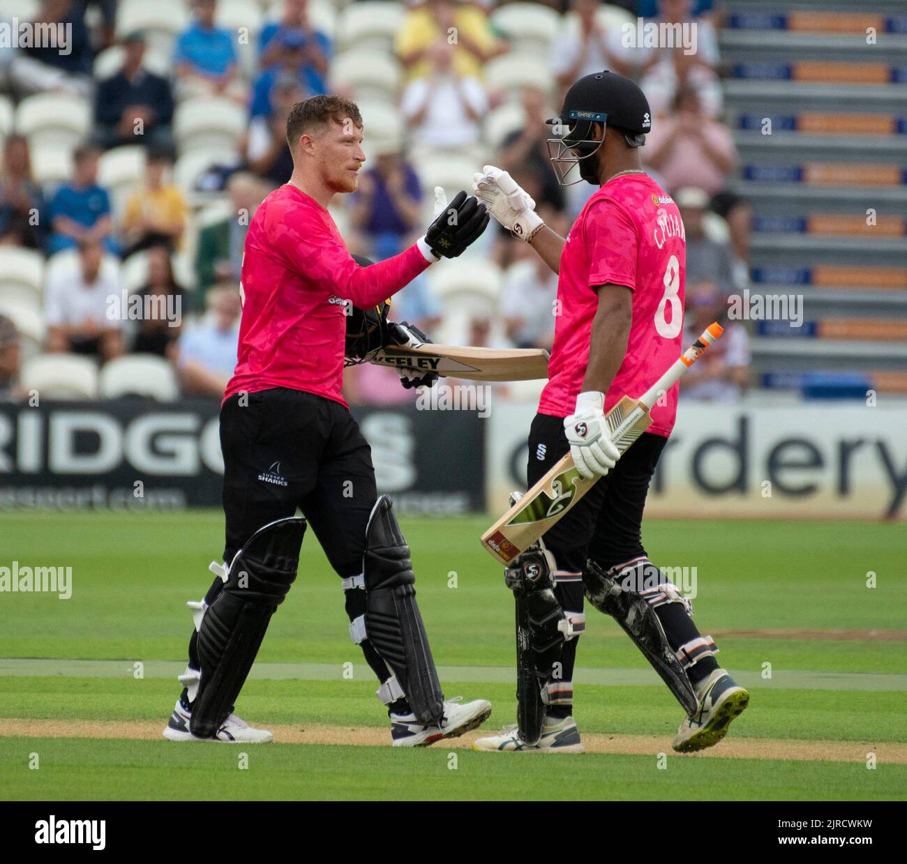 Cheteshwar Pujara celebrates Tom Alsop hundred for Sussex against ...