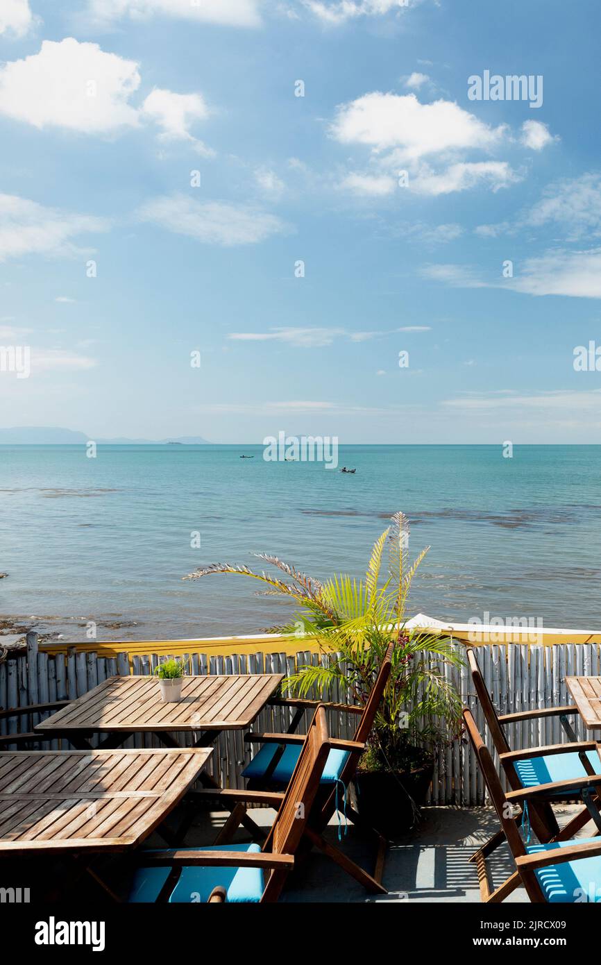 Rooftop Cafe with sea view Stock Photo - Alamy