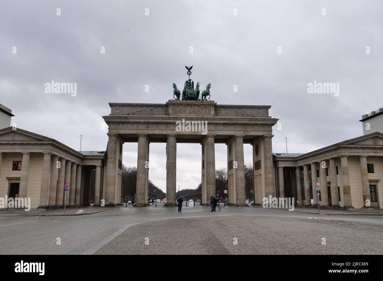 The nearly empty Brandenburger Gate during Covid-19 lockdown in Berlin ...