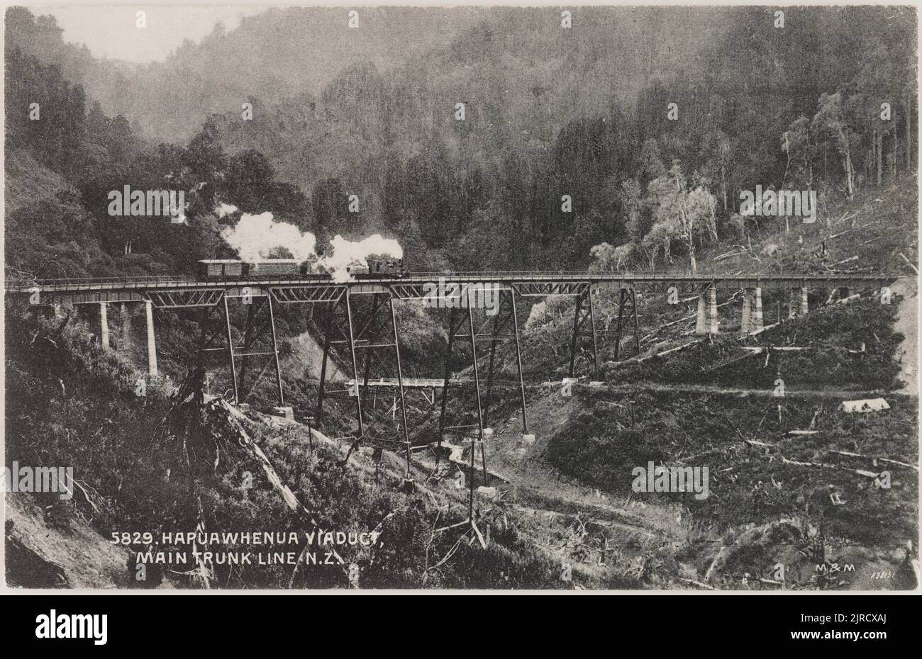 Hapuawhenua Viaduct, Main Trunk Line, New Zealand, 1909, Raurimu, by ...