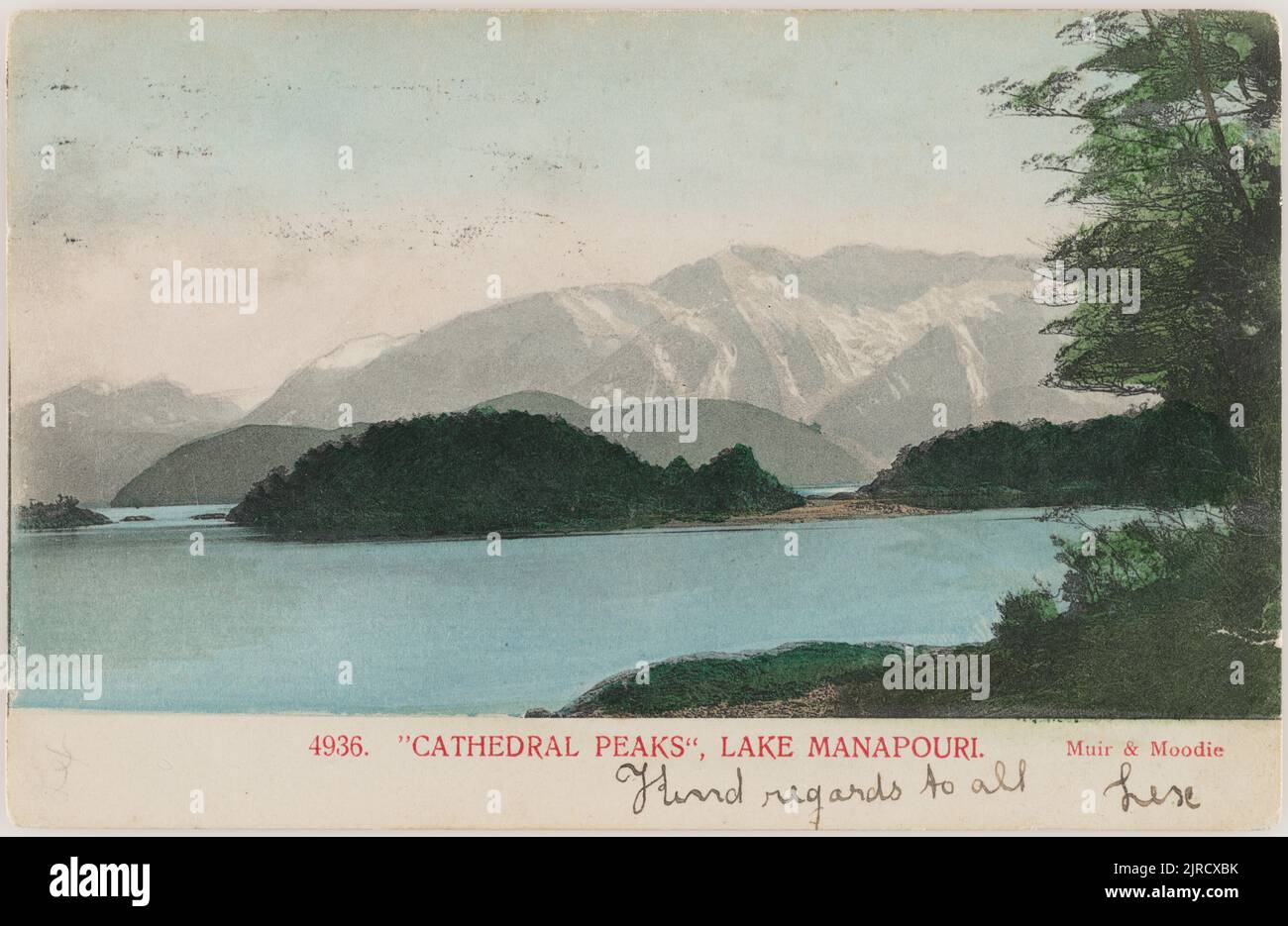 Cathedral Peaks, Lake Manapouri, 1900-1903, Manapouri, Lake, by Muir ...