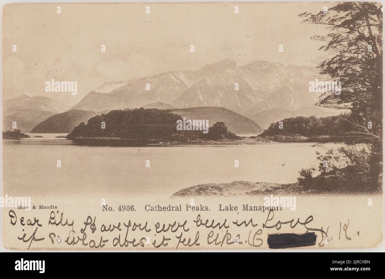 Cathedral Peaks, Lake Manapouri, 1900-1903, Manapouri, Lake, by Muir ...