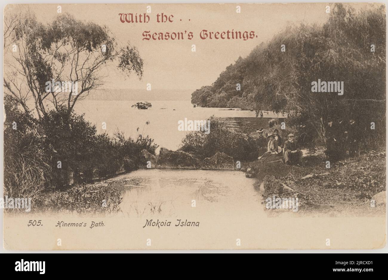 Hinemoa's Bath, Mokoia Island, 1904-1908, Rotorua, by Muir & Moodie ...