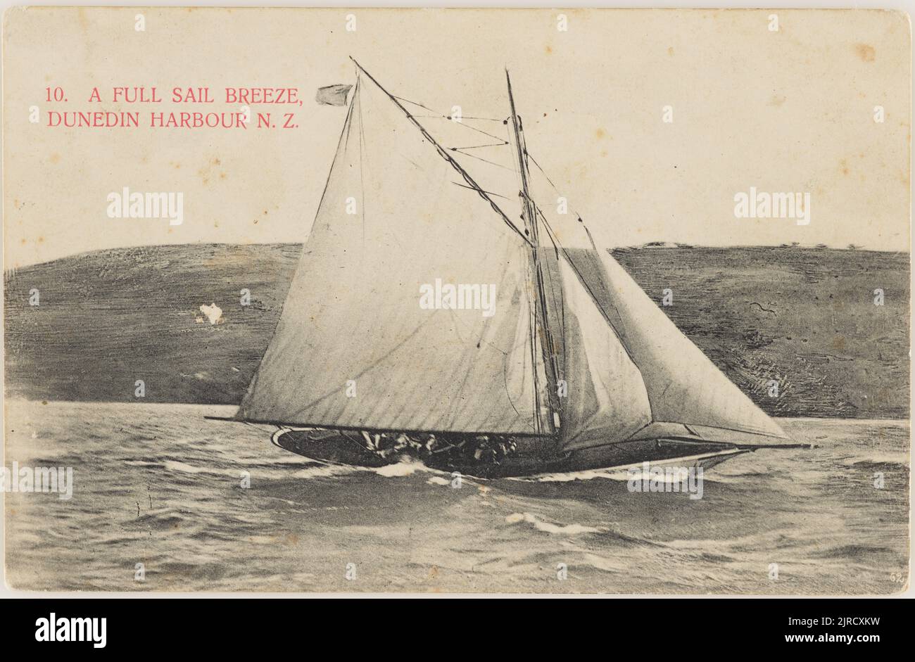A Full Sail Breeze, Dunedin Harbour, New Zealand, 1904-1915, Dunedin ...