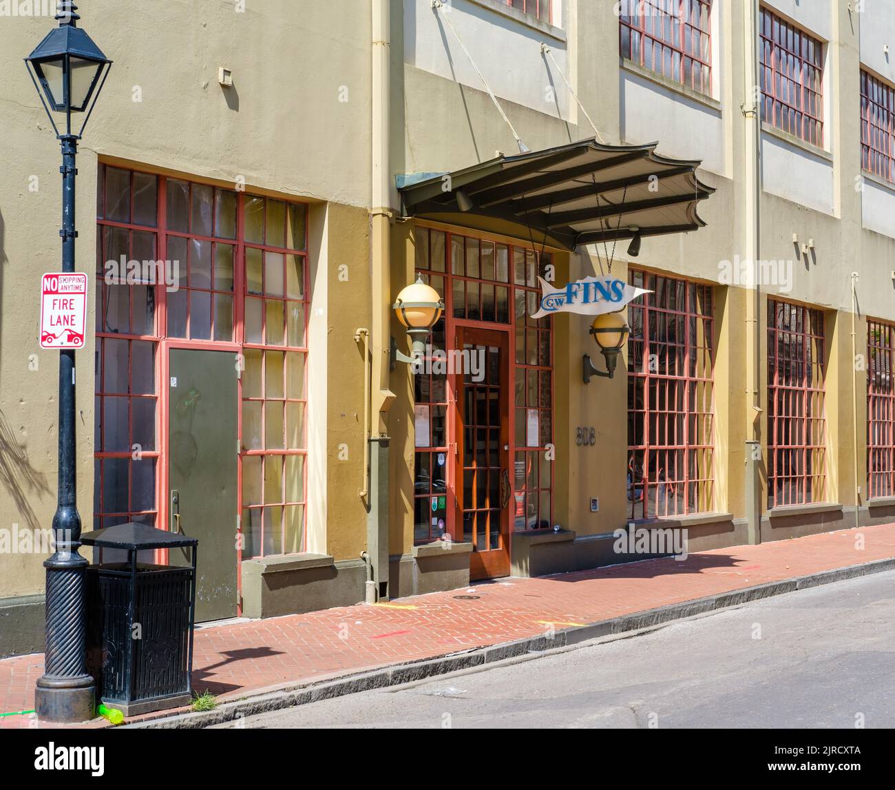 Front of G.W. Fins Restaurant on Bienville Street in the French Quarter ...