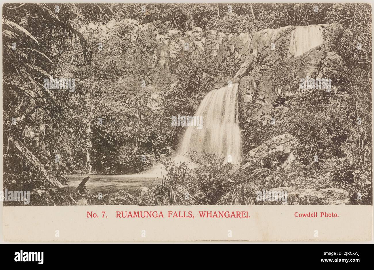 Ruamunga Falls, Whangarei, 1900-1903, Dunedin, by Muir & Moodie, Joseph ...