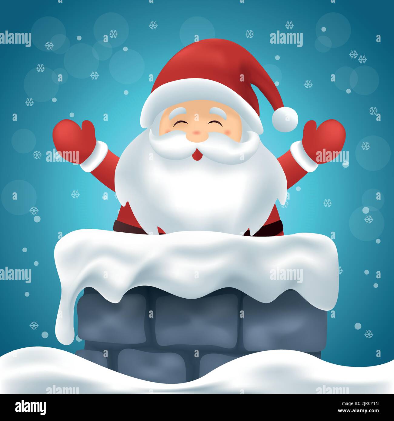 Cartoon santa claus chimney in hi-res stock photography and images - Alamy