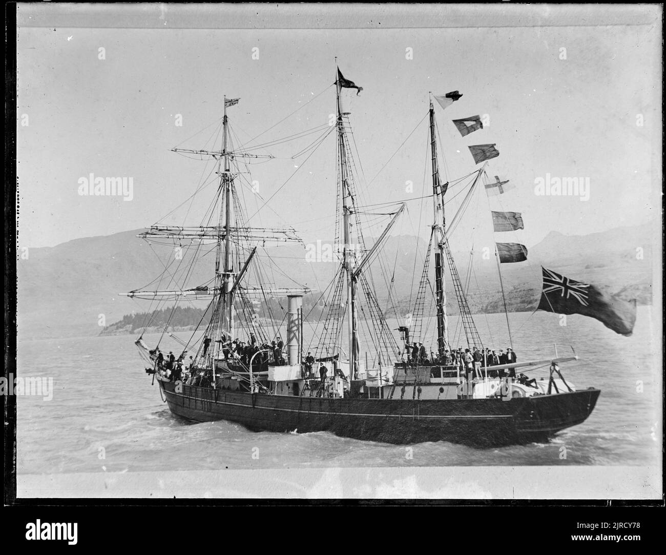 Steam Ship in harbour, 1912 - 1926, by James McDonald Stock Photo - Alamy