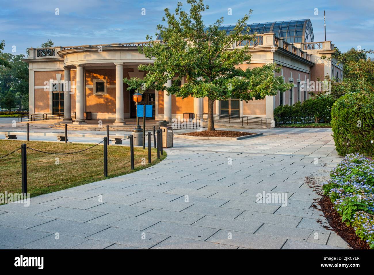 The Arlington National Cemetery Visitor Center across the Potomac River ...