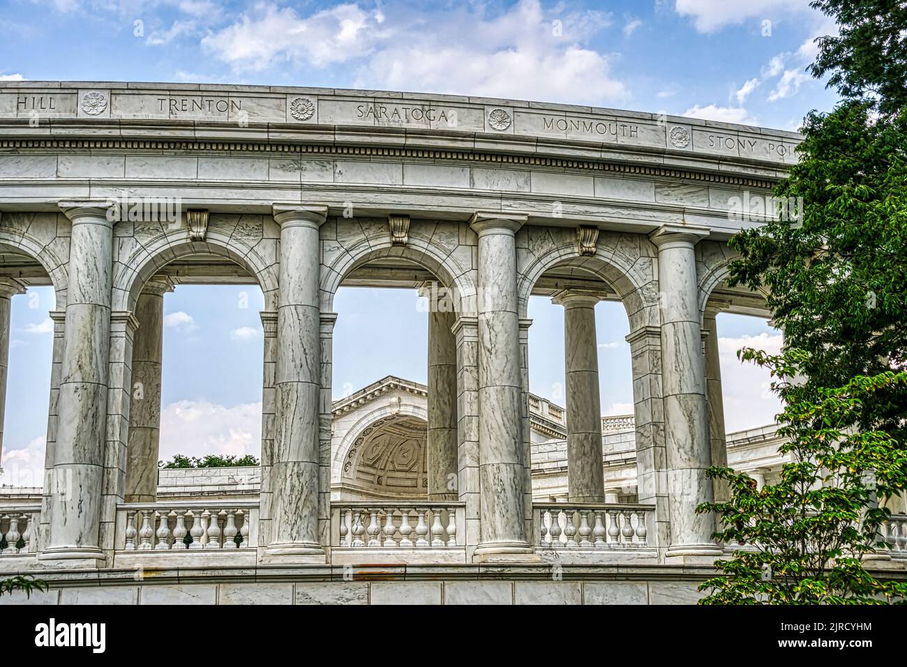 The exterior colonnade of the Memorial Amphitheater in Arlington ...