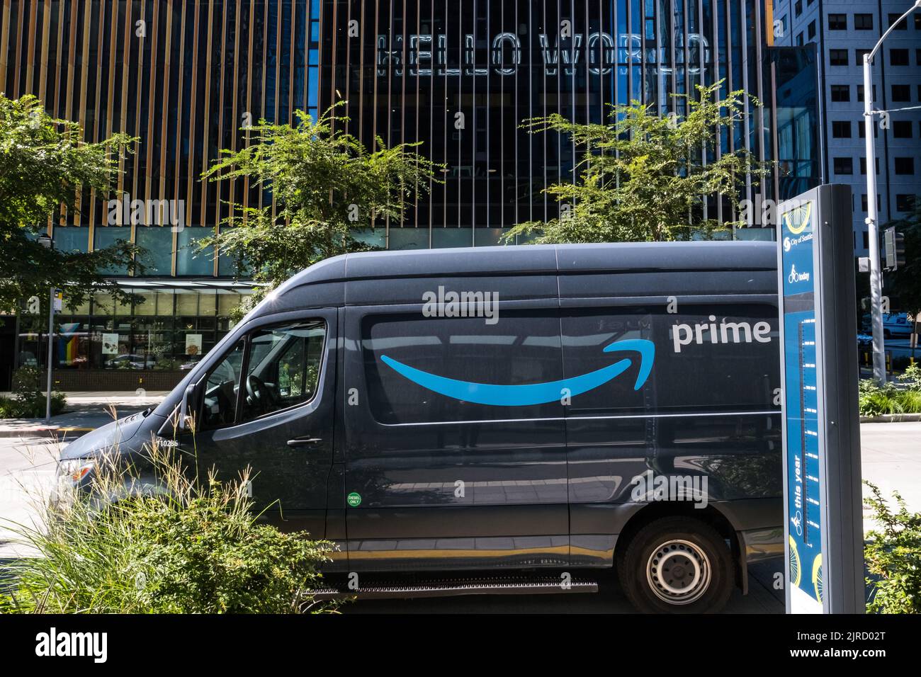 Seattle, USA. 23 Aug, 2022. An Amazon Prime van outside the South Lake ...