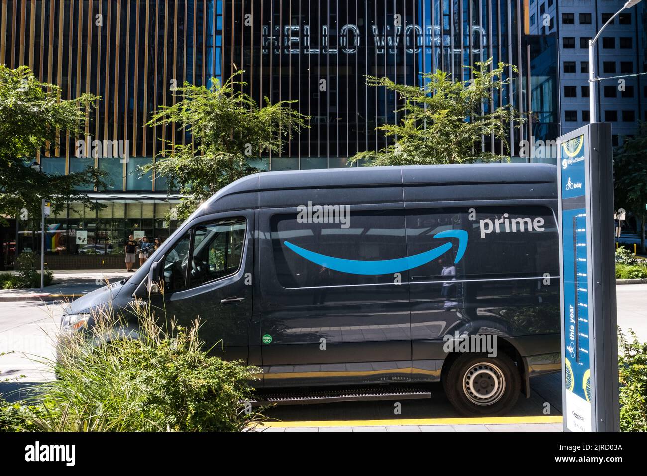 Seattle, USA. 23 Aug, 2022. An Amazon Prime van outside the South Lake ...