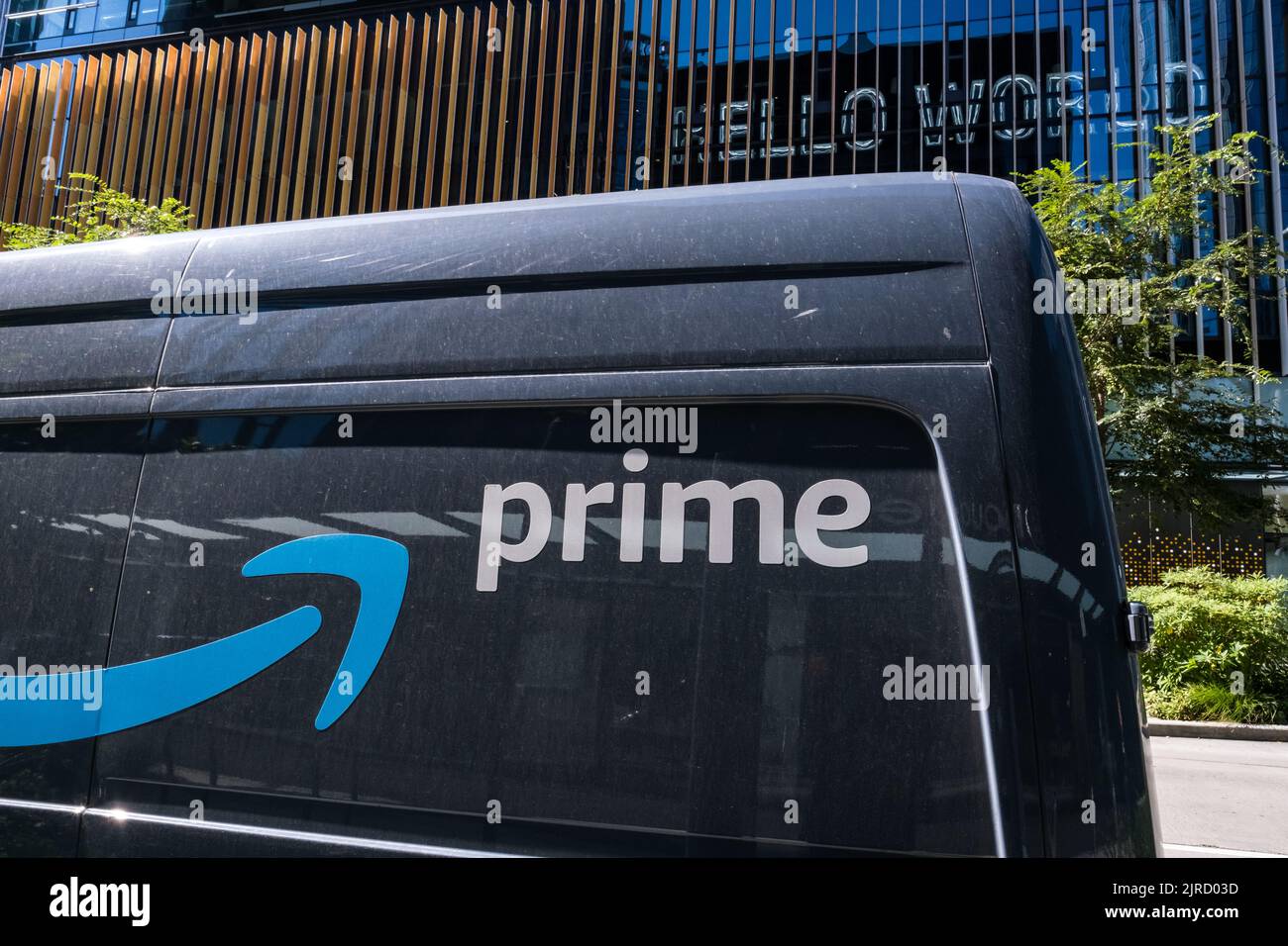 Seattle, USA. 23 Aug, 2022. An Amazon Prime van outside the South Lake ...