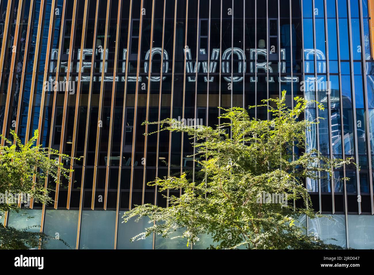 Seattle, USA. 23 Aug, 2022. Hello World sign at the South Lake Union ...