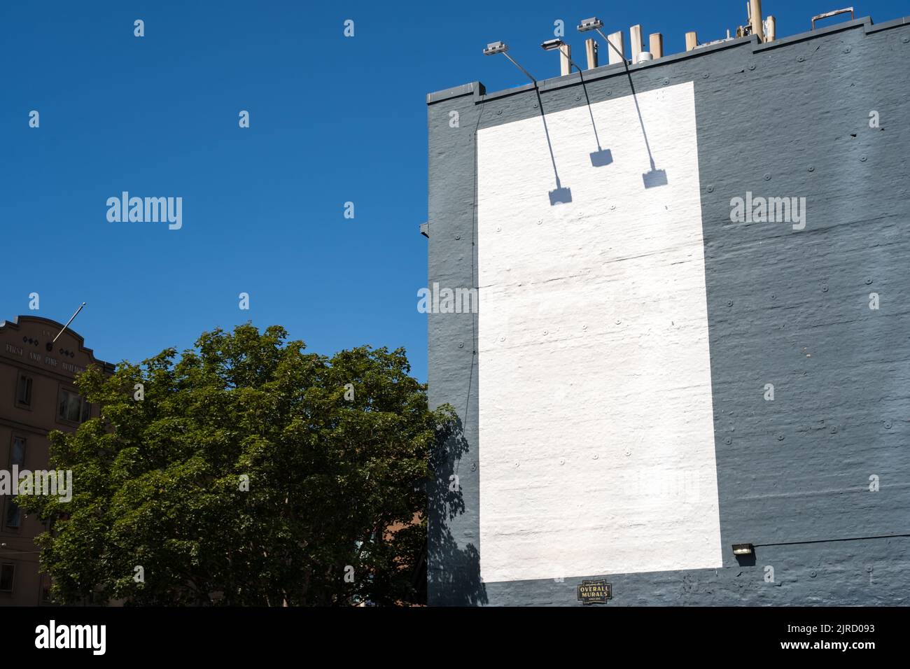 Seattle, USA. 23 Aug, 2022. Blank Ad wall on 1st ave in downtown Stock ...