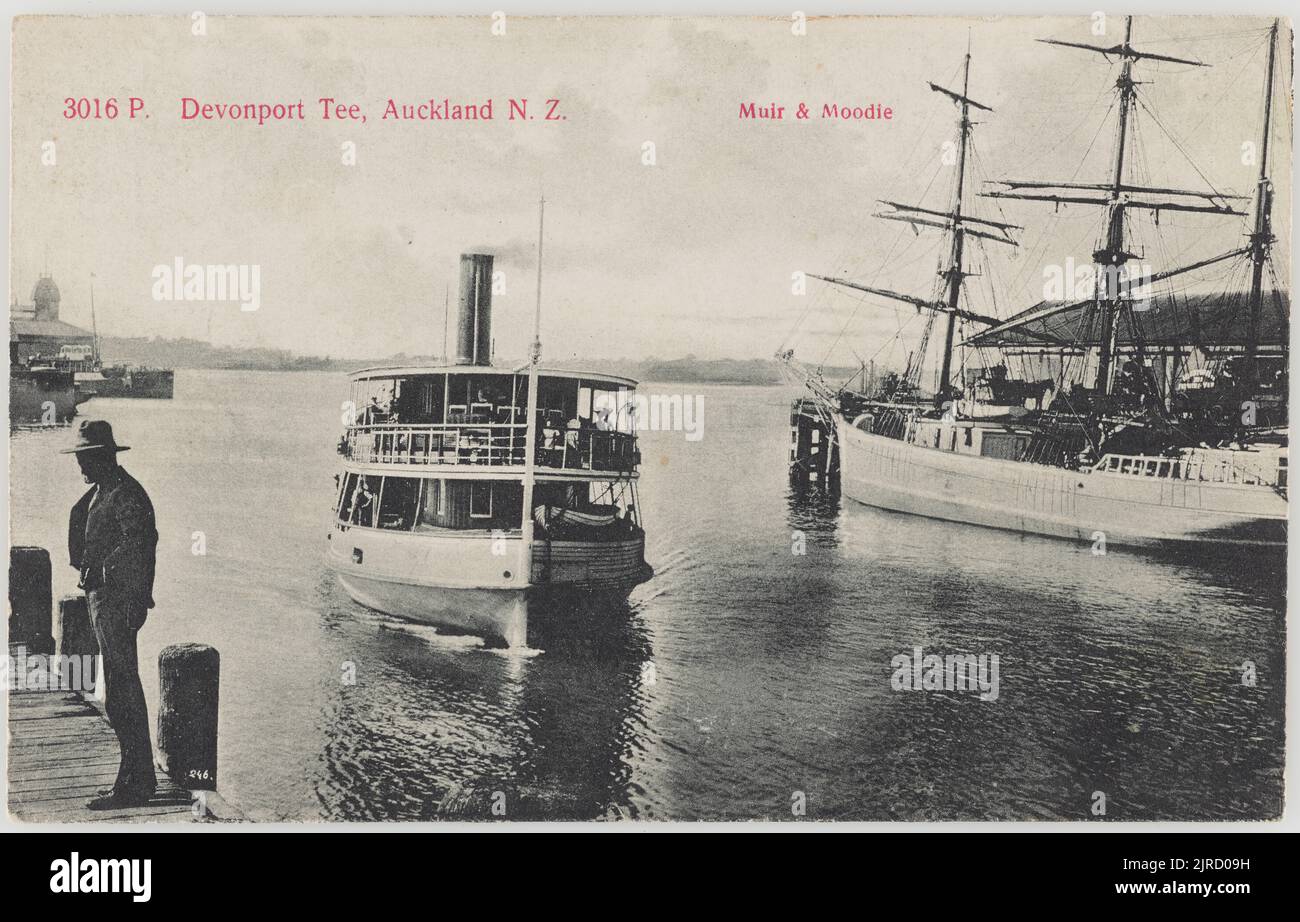 Devenport Wharf and Ferry, Auckland, New Zealand, 1905-1908, Auckland ...