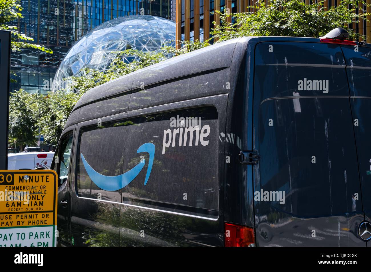 Seattle, USA. 23 Aug, 2022. An Amazon Prime van outside the South Lake ...