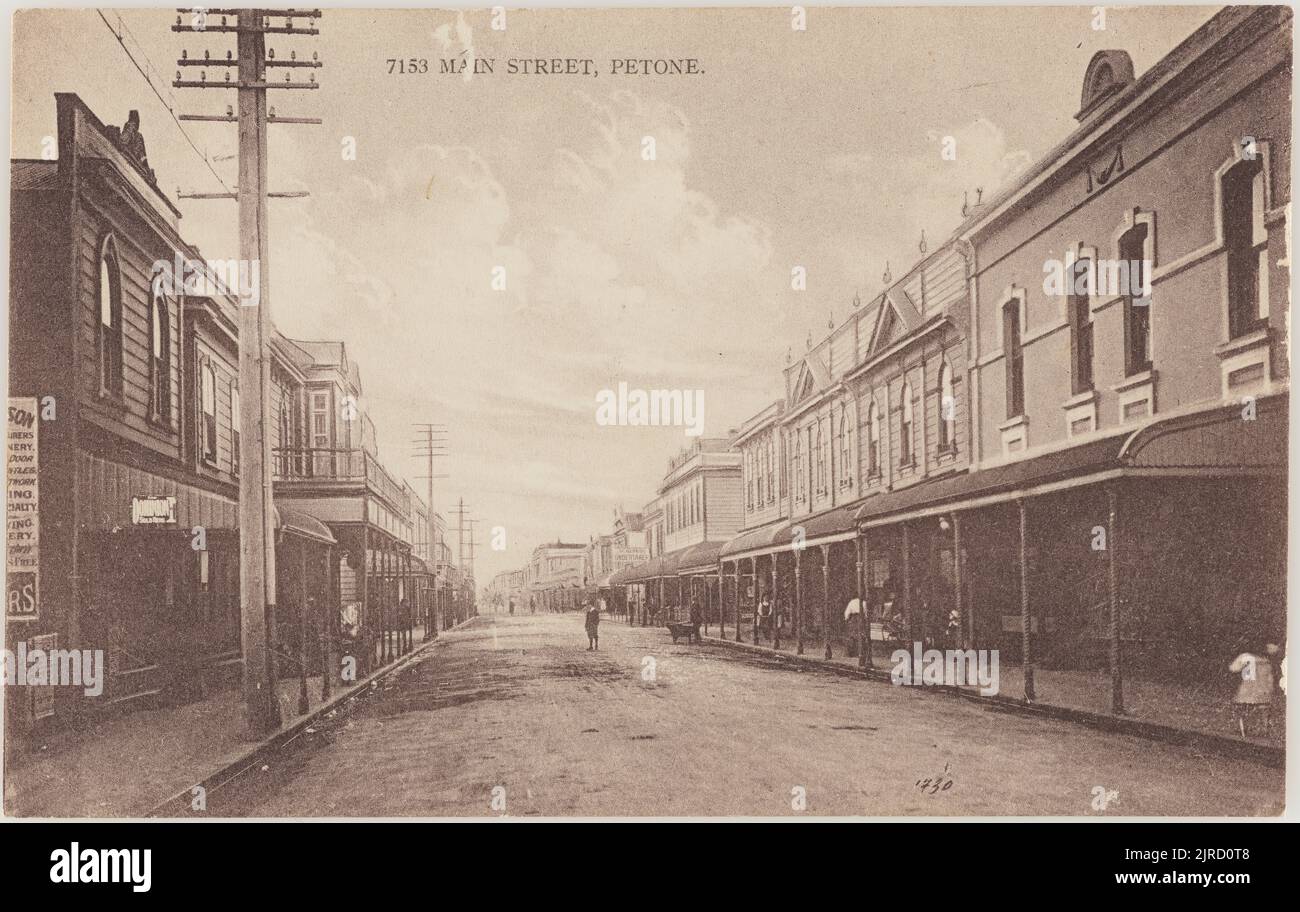 Main Street, Petone, 1911, Wellington, by Muir & Moodie Stock Photo - Alamy