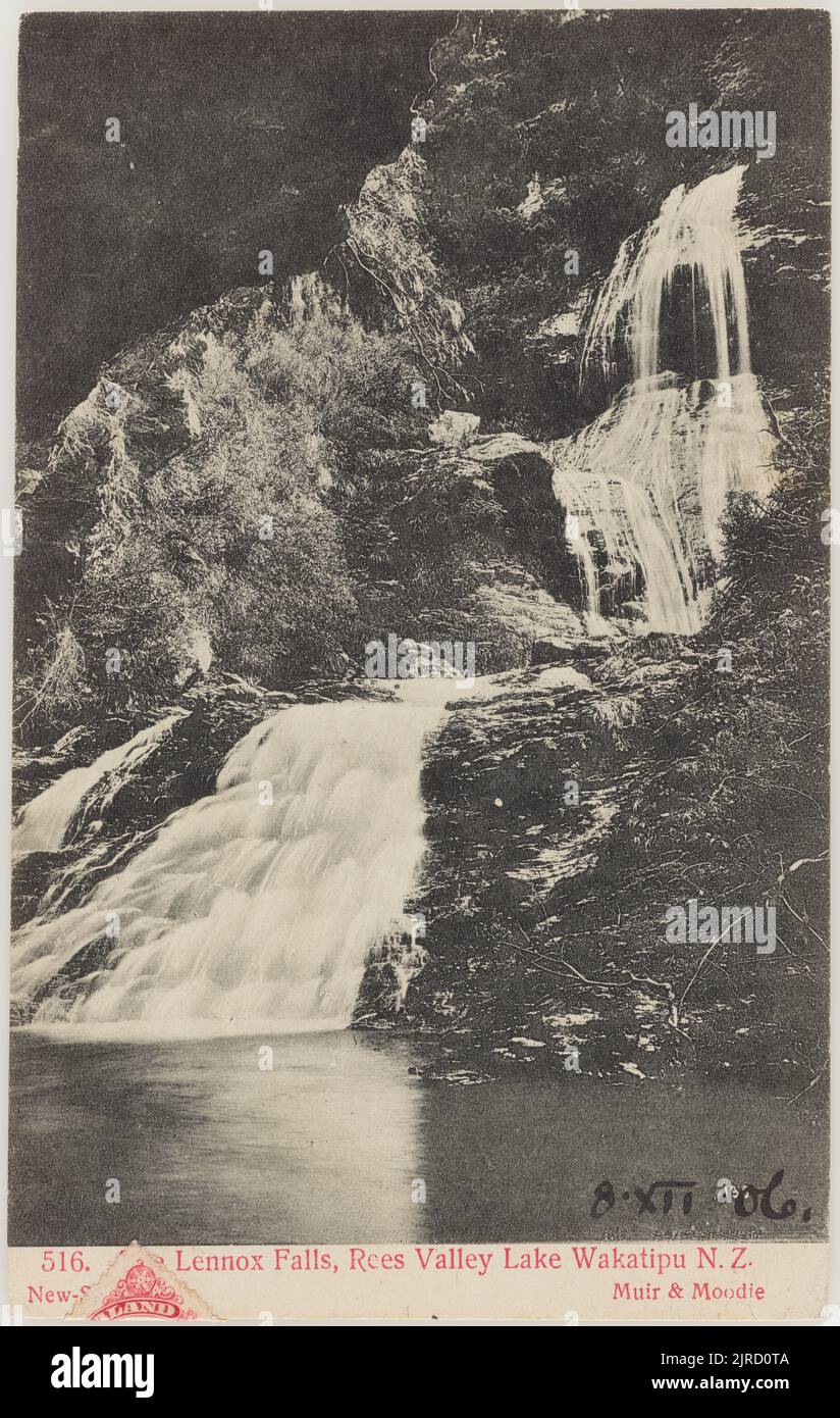 Lennox Falls, Rees Valley, Lake Wakatipu, New Zealand, 1904-1915 ...