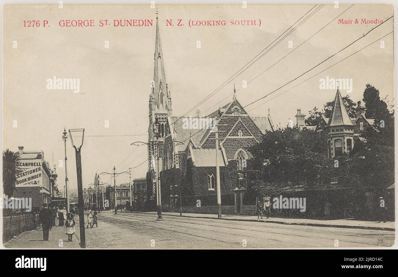 George Street, Dunedin, New Zealand, Looking South, 1905, Dunedin, by ...