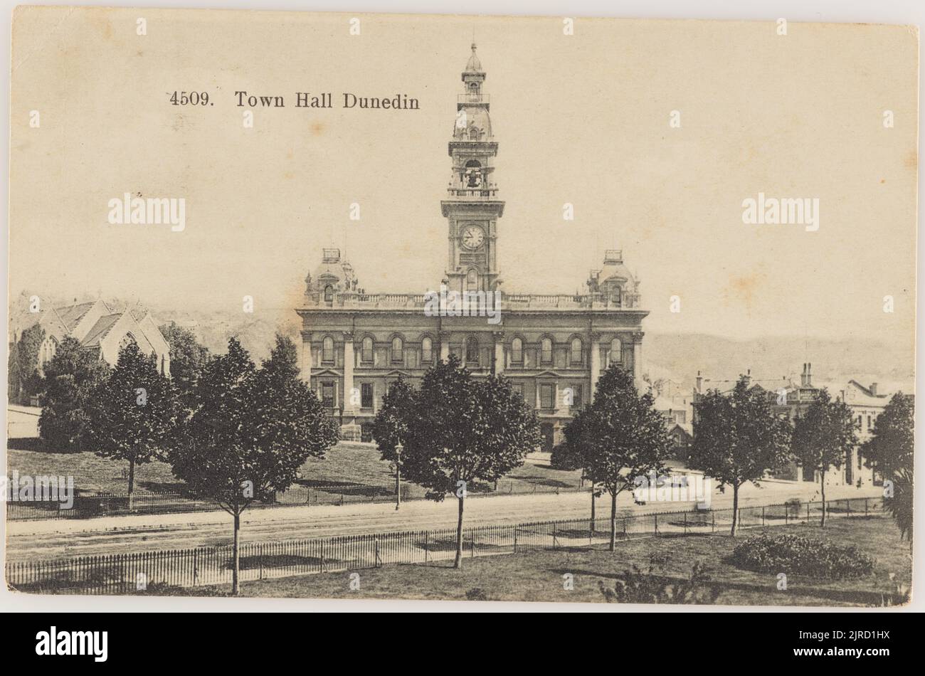 Town Hall, Dunedin, 1900-1903, Dunedin, by Muir & Moodie Stock Photo ...