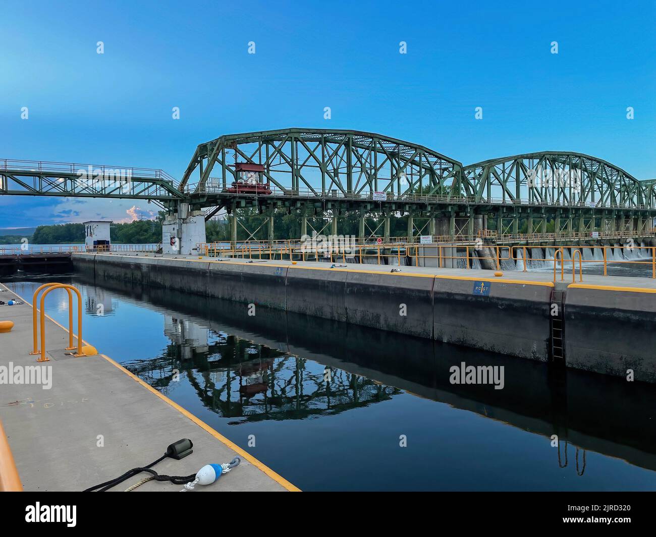 Schenectady, NY - USA - Aug 6, 2022 Landscape view of Lock E8 of the ...