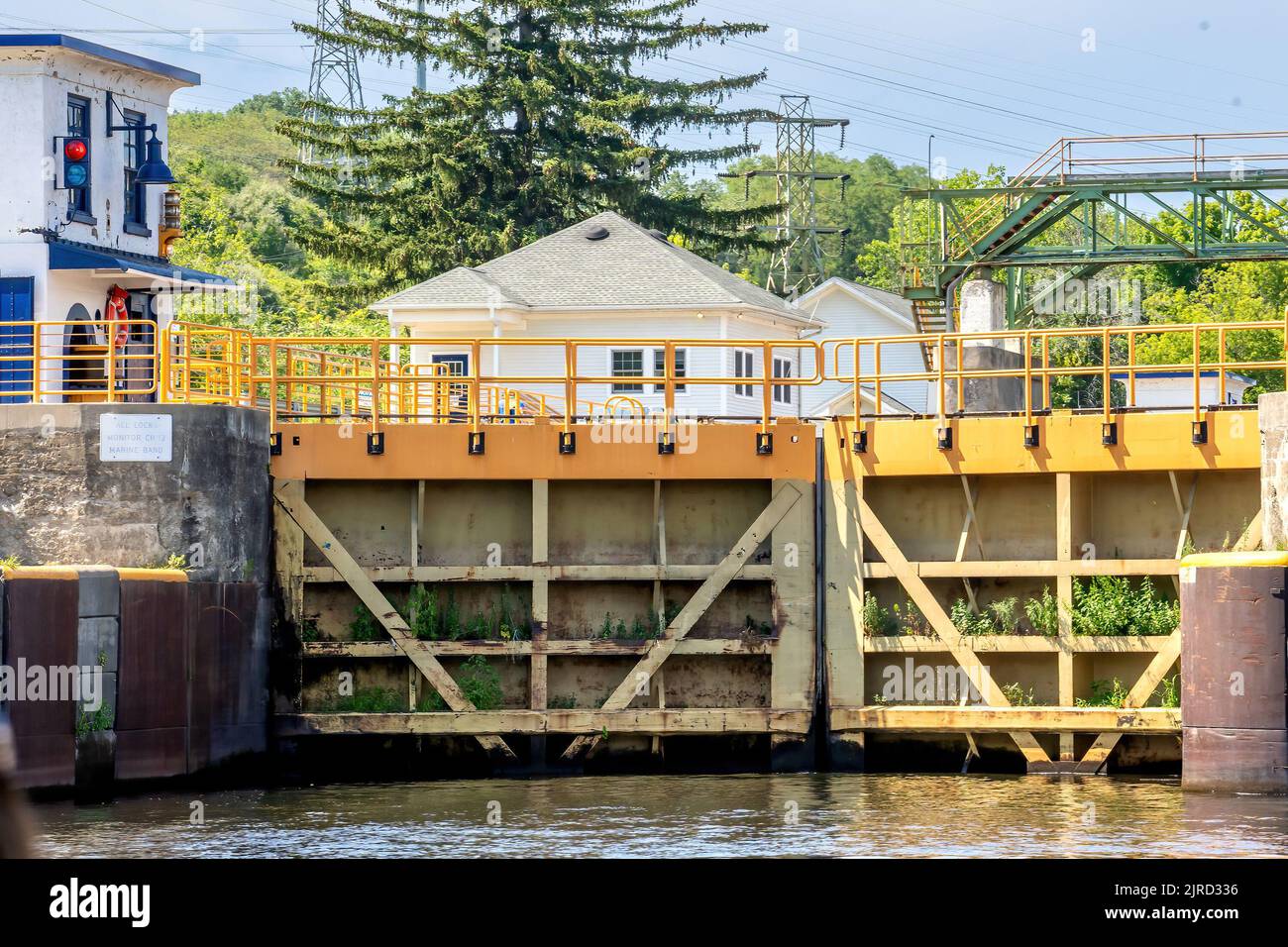 Rotterdam, NY – USA – Aug 5, 2022 Closeup Horizontal View of Lock E8 of ...