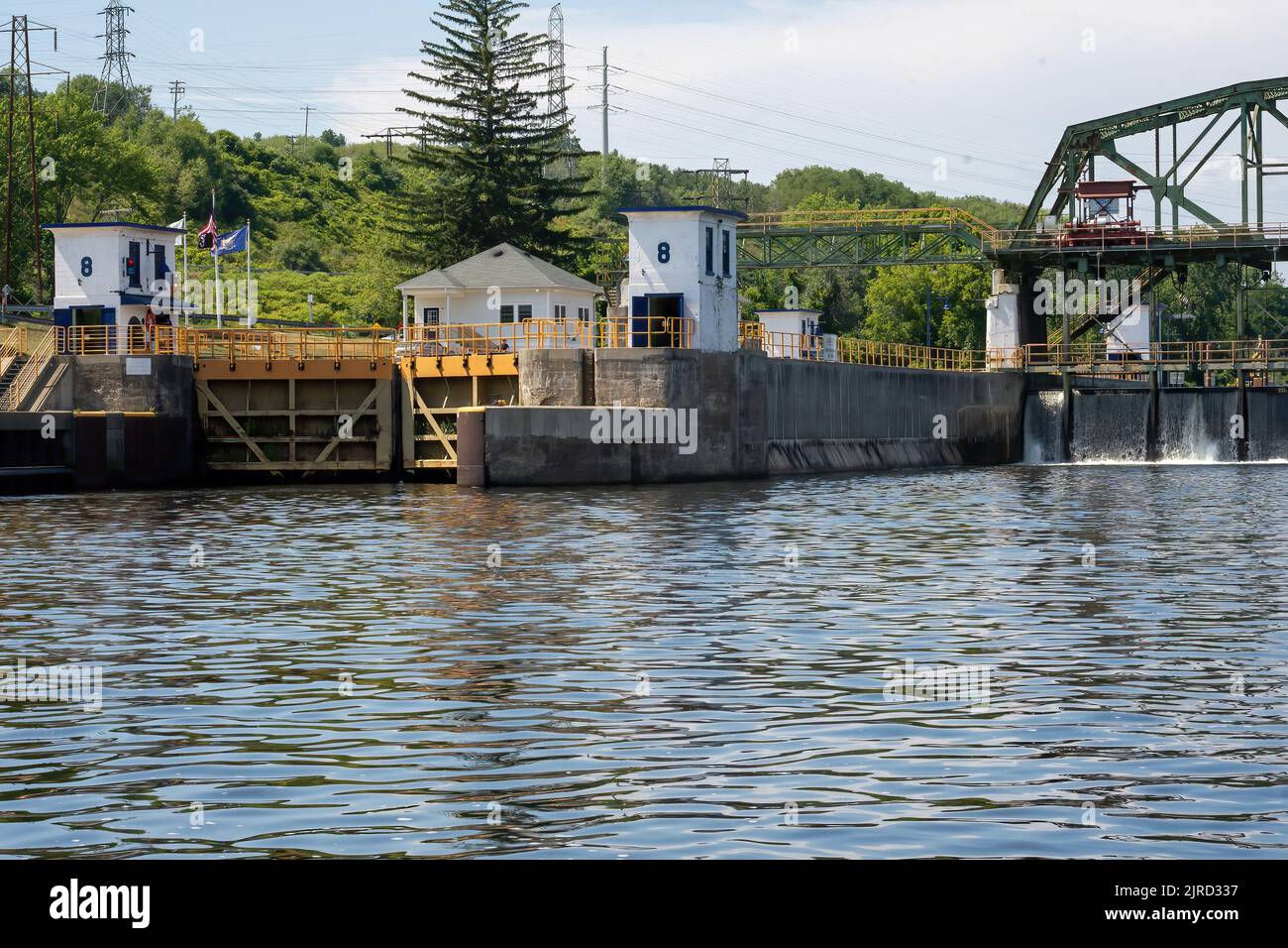 Rotterdam, NY – USA – Aug 5, 2022 Horizontal View of Lock E8 of the ...