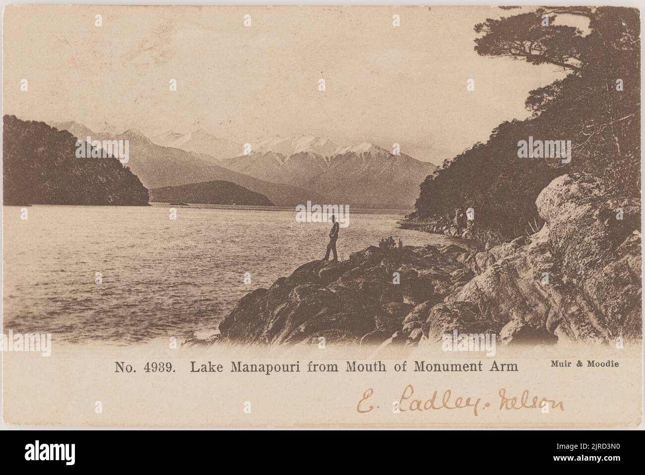 Lake Manapouri from Mouth of Monument Arm, 1900-1903, Manapouri, Lake ...