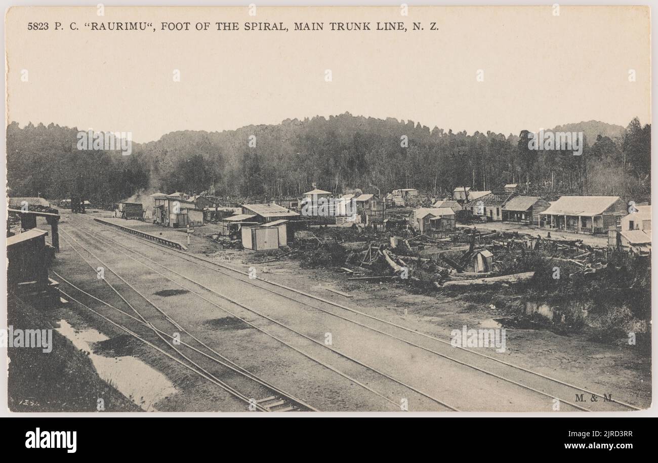 Raurimu, Foot of the Spiral, Main Trunk Line, New Zealand, 1909 ...