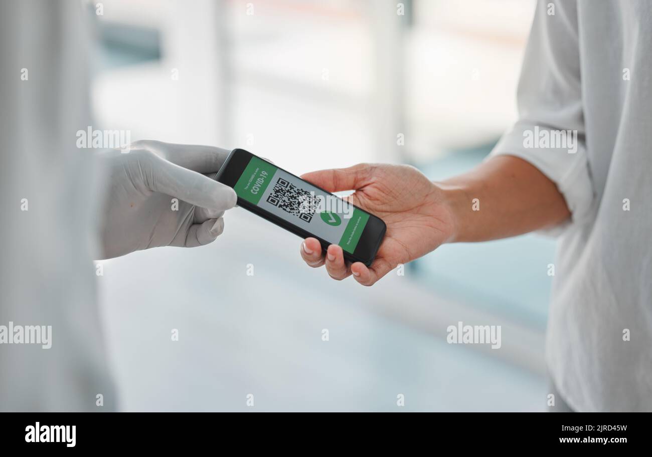 Covid vaccine passport, digital qr code certificate and travel pass on ...