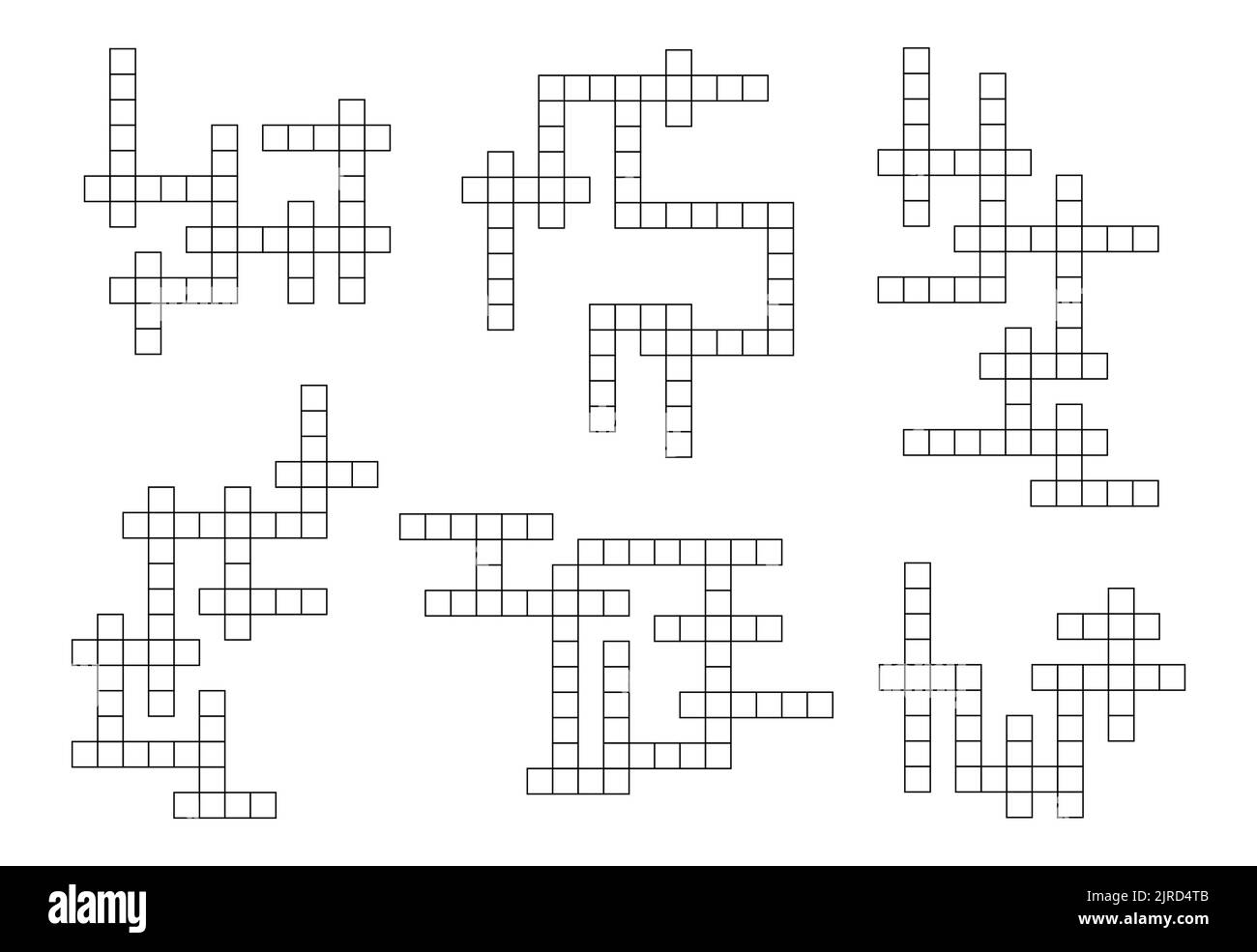 Crossword Riddle Word Game Grids Set Intellectual Puzzle Text Riddle Or Playing Activity