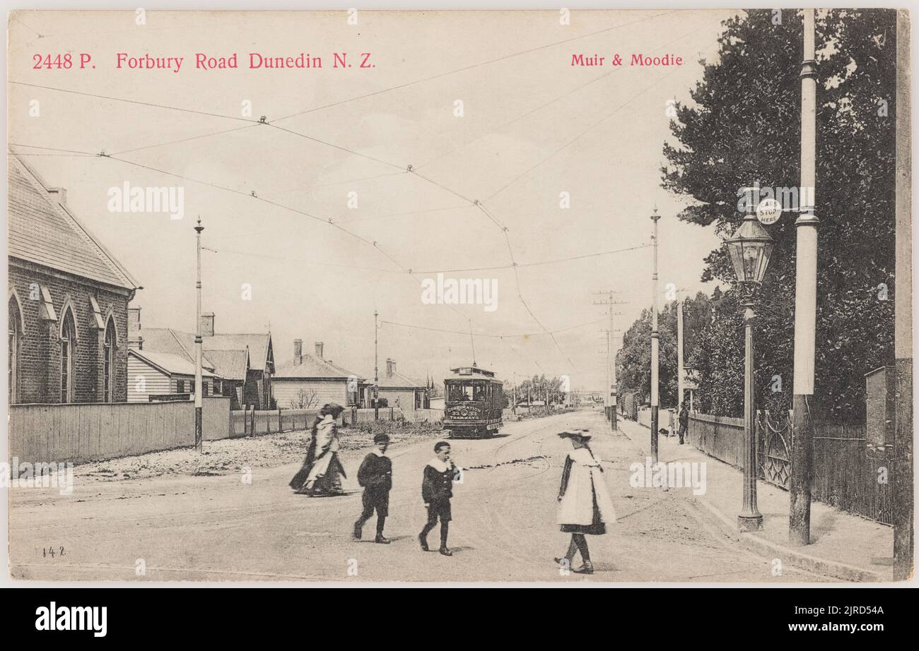 Forbury Road Dunedin N. Z., Dunedin, by Muir & Moodie Stock Photo - Alamy