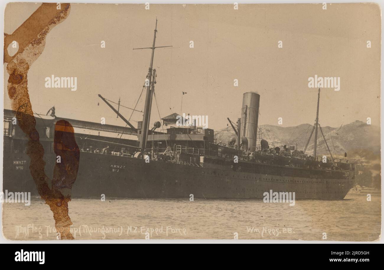 The Flag Troop Ship (Maunganui) NZ. Exped. Force, 1914-1919, by William ...