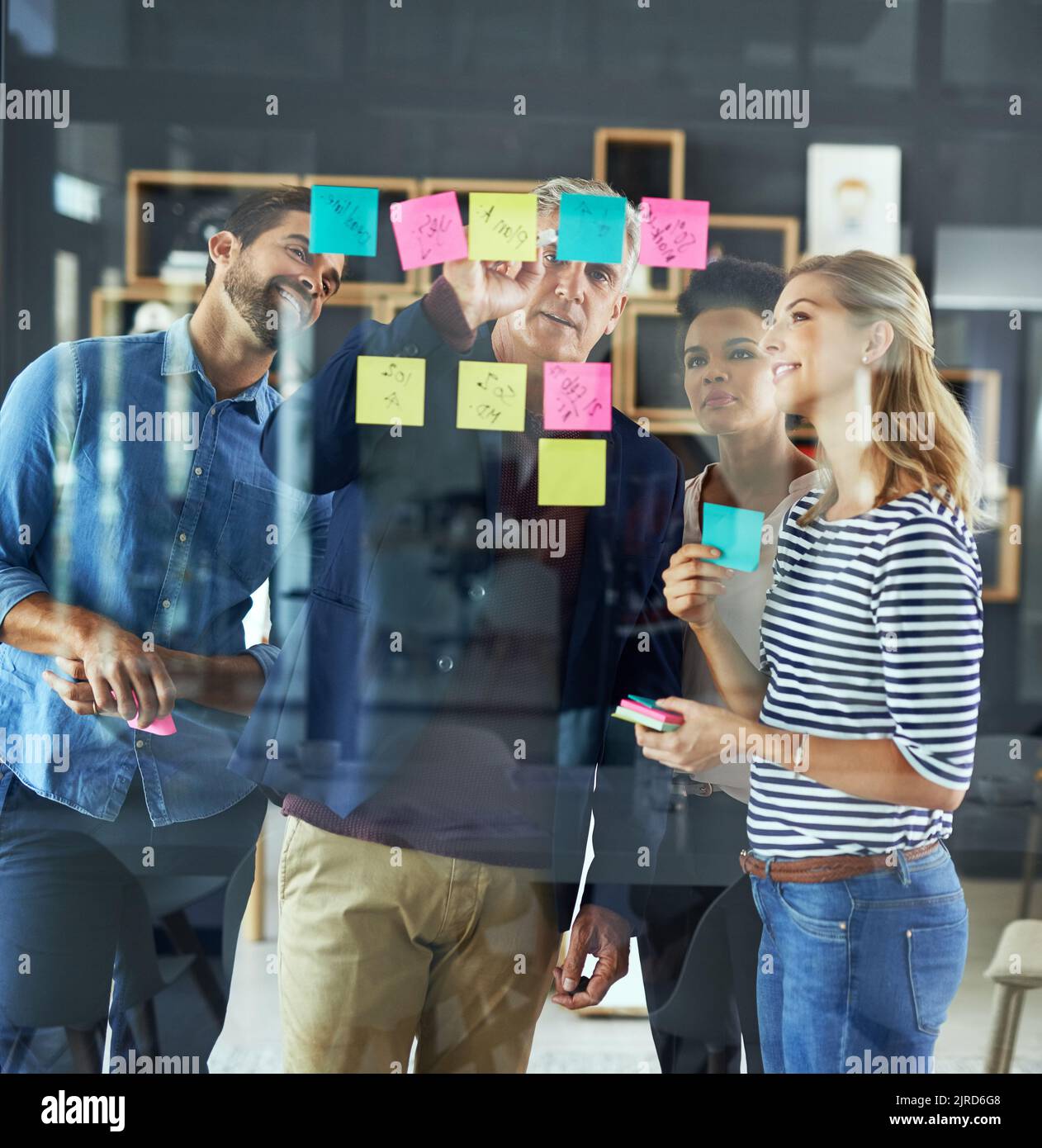 The perfect blend of people for a productive brainstorm. a group of colleagues having a ...