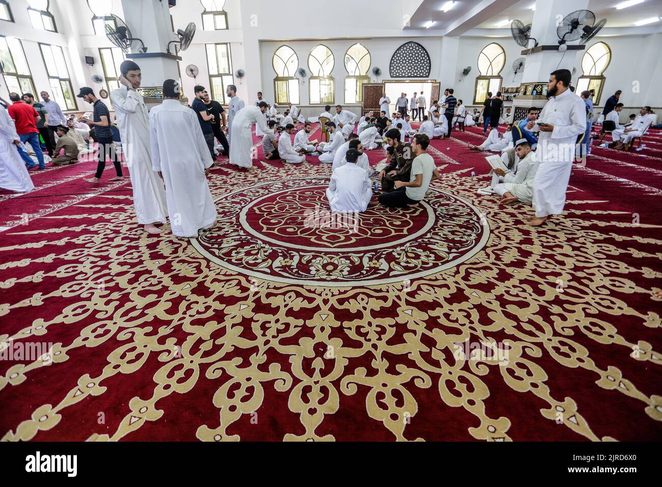 Gaza City, Palestine. 23rd Aug, 2022. Palestinian Muslims read the Holy ...
