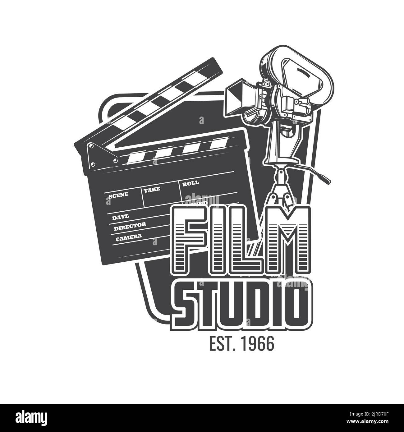 Film studio icon. Cinema and movie theater retro symbol, cinematography ...