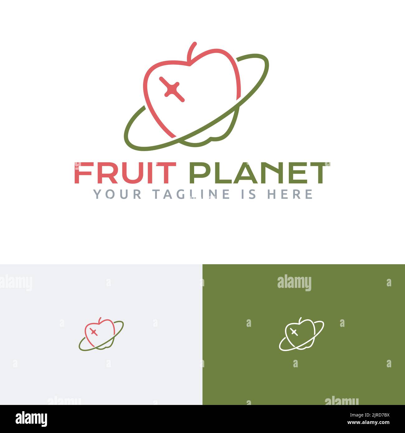 Fruit Planet Apple Star Unique Monoline Logo Stock Vector Image & Art ...
